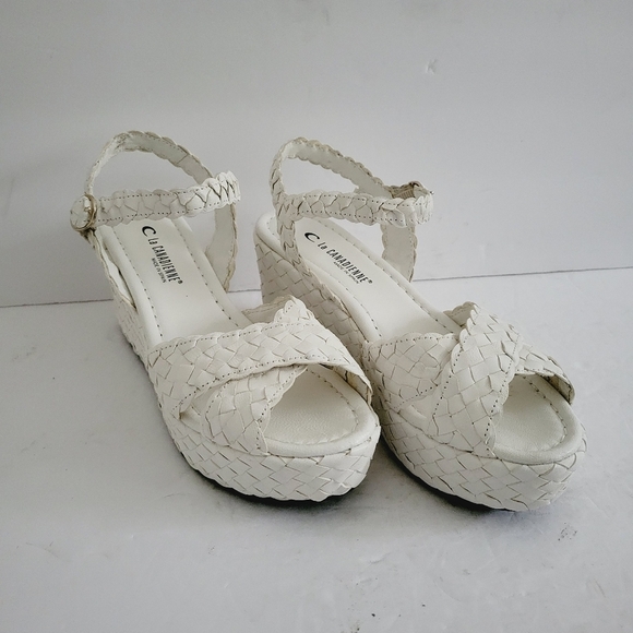La CANADIENNE | Shoes | New La Canadienne Prevost White Woven Leather ...